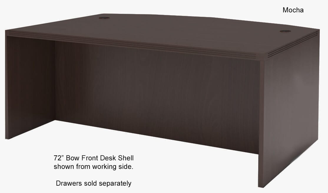 Aberdeen Series - 72" Bow Front Desk Shell