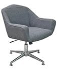 Vintage Gray Fabric Low Back Swivel Guest Chair