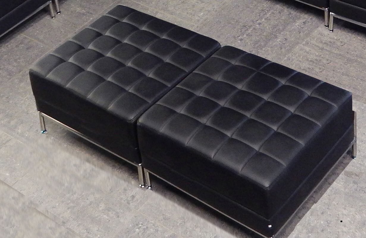 Black Tufted Modular Bench Series - 2 Person Bench