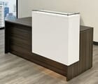 Emerge L-Shaped Glass Top Reception Desk with ADA Surface