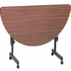 24" x 48" Half Round Adjustable Height Flip Top Table