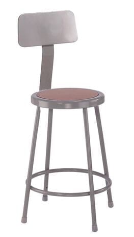 30" Fixed Height Heavy-Duty Lab Stool with Backrest - 300-lb Weight ...