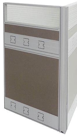 Premium 2-1/4" Thick Double Raceway Office Panels - 24"W x 48"H Glass ...