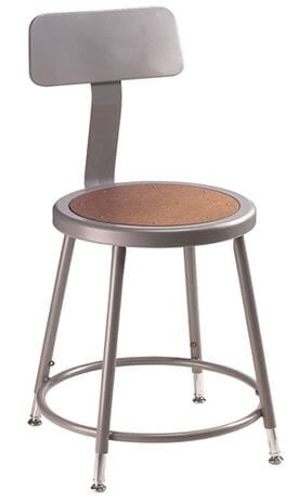 Adj. Height Heavy-Duty Lab/Shop Stools w/Backrest - 19"-27"H Stool ...