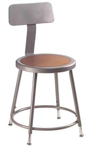 Adj. Height Heavy-Duty Lab/Shop Stools w/Backrest - 19"-27"H Stool ...