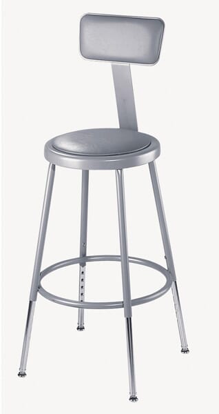 Adj. Height Heavy-Duty Padded Lab Stools w/Backrest -19"-27" Lab Stool ...