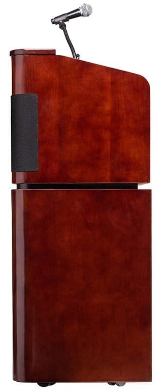 Wood Veneer Floor Lectern with Sound System