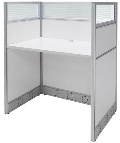 36"W White Laminate Washable Carrels - 36"W x 24"D x 48"H Starter Carrel