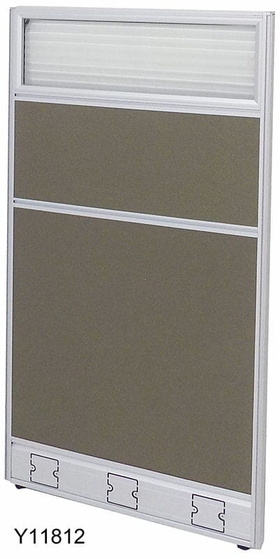 1-1/4" Thick Single Raceway Office Panels - 24"W x 48"H Glass Window ...
