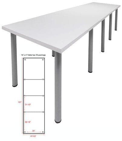 Standing Height Conference Tables w/Round Post Legs in White, Mocha ...