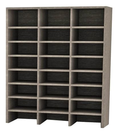 72" Custom Mail Sorter Workstation with 48 Compartments and Locking Storage