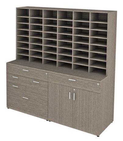 98" x 98" Custom L-Shaped Counter Height Workstation with Hutch and 36 ...