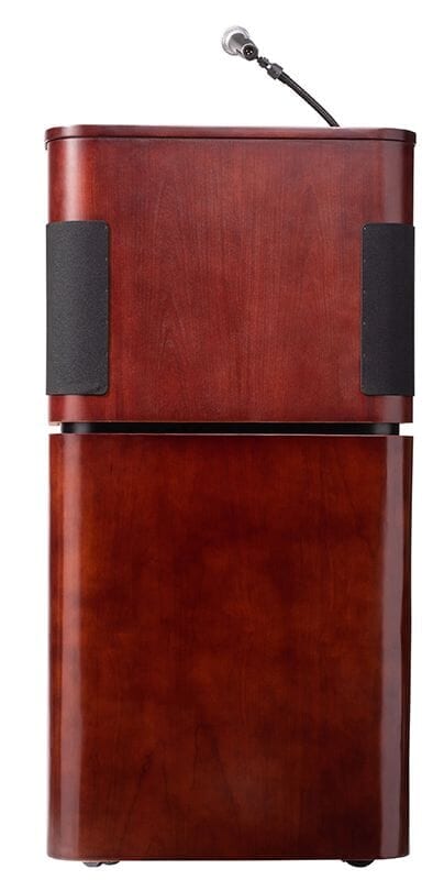 Wood Veneer Floor Lectern with Sound System