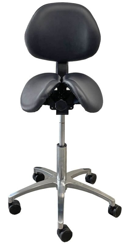 Healthcare 300 Lbs. Capacity Split Seat Saddle Stool w/Backrest - 22 ...