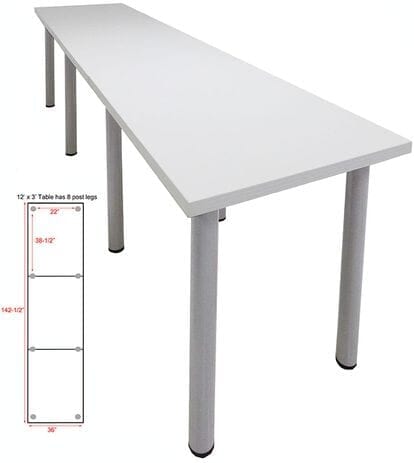 Standing Height Conference Tables w/Round Post Legs in White, Mocha ...