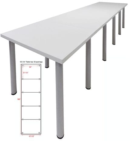 Standing Height Conference Tables w/Round Post Legs in White, Mocha ...