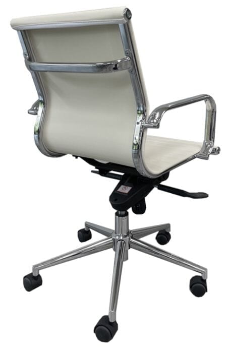 60" x 132" Flip Top Modular Conference Table & White Leather Chairs ...