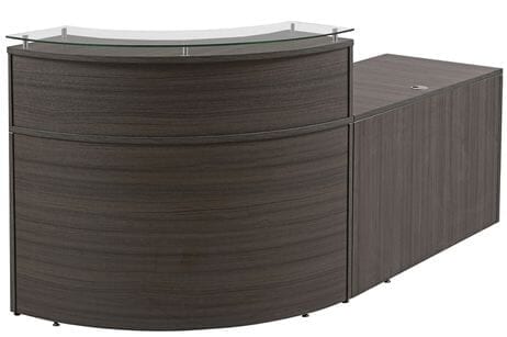 78" x 84" Curved L-Shaped Reception Desk with ADA return