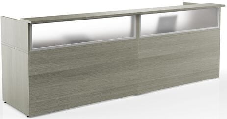 120"W Custom Reception Desk with Frosted Glass Window