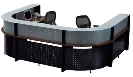U-Shaped 2-Person Glass Top Reception Desk