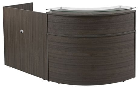 78" x 84" Curved L-Shaped Reception Desk with ADA return