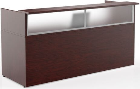 60"W Custom Reception Desk with Frosted Glass Window