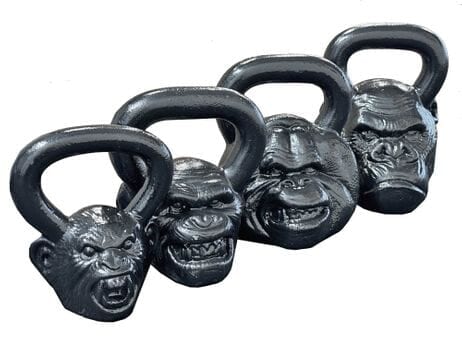 4-Piece Monkey Head Cast Iron Kettlebell Set