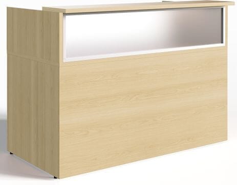 60"W Custom Reception Desk with Frosted Glass Window