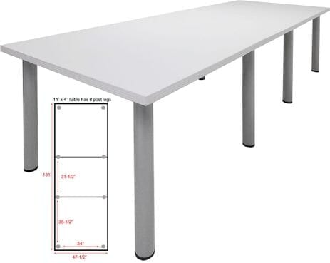 White Conference Tables - 8' Length- See Other Sizes