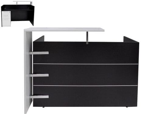 63"W Reception Desk with Floating Counter and Drawers