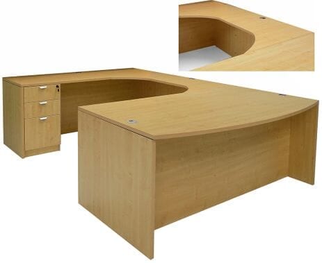 Maple Conference U-Shaped Workstation with Hutch