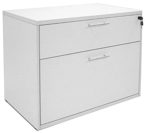 102"W White Modular Storage Filing Credenza