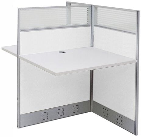 36"W White Laminate Washable Carrels - 36"W x 24"D x 48"H Starter Carrel