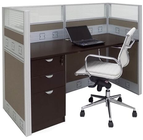 60"W Premium Office Cubicle Series - 60"W x 24"D x 48"H Starter Cubicle ...