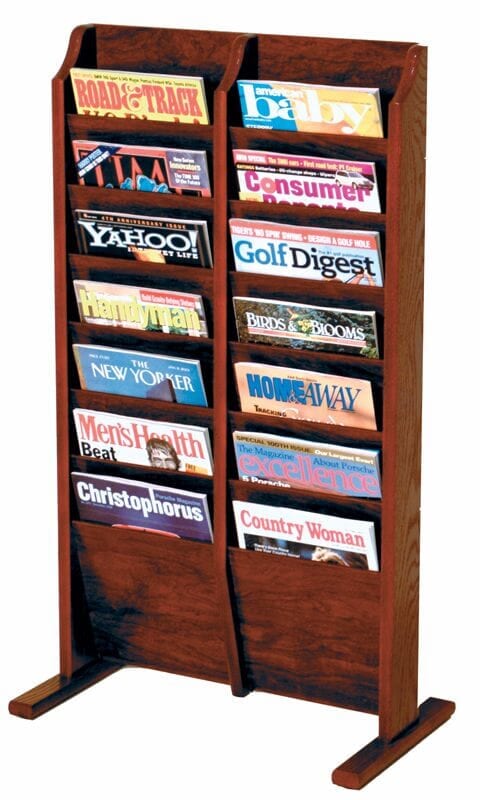 Oak Freestanding Magazine Racks