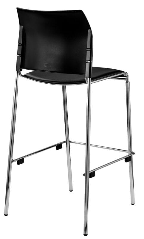 Black Vinyl Padded Stackable Cafe Stool - 31" Seat Height