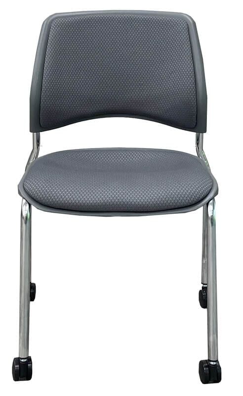 Gray 300 lb. Capacity Padded Mobile Stacking Classroom Chair