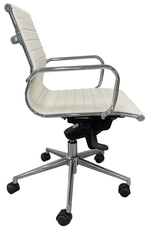 60" x 132" Flip Top Modular Conference Table & White Leather Chairs ...