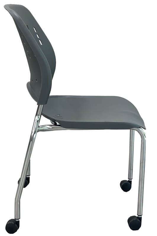 Gray 300 lb. Capacity Mobile Stacking Classroom Chair