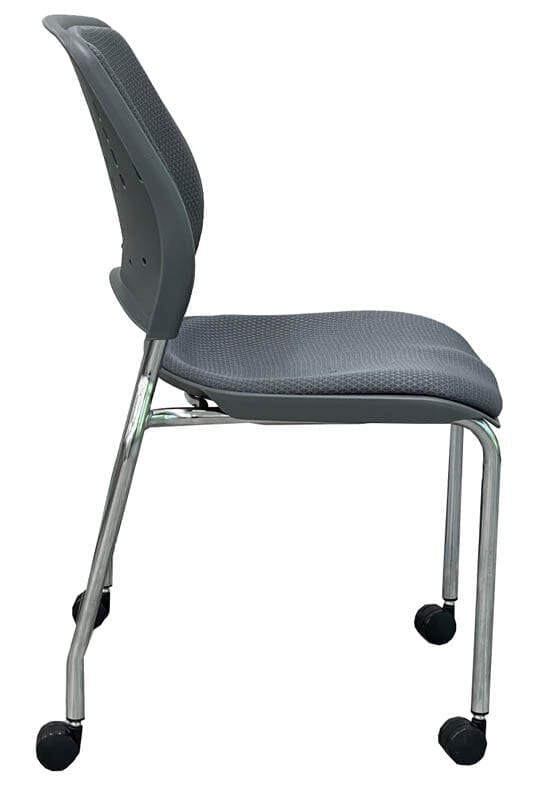 Gray 300 lb. Capacity Padded Mobile Stacking Classroom Chair