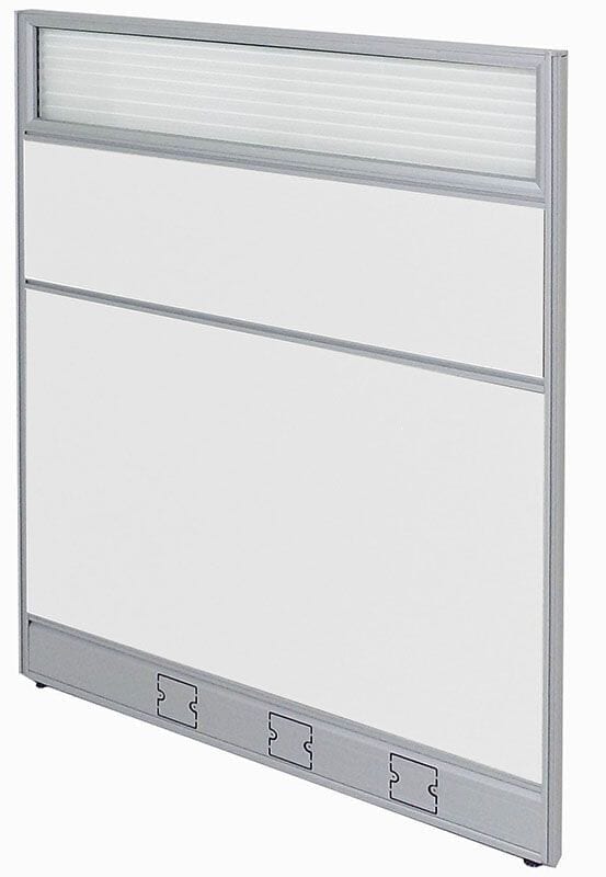 36"W x 48"H Washable White Laminate Single Raceway Panel w/Glass Window
