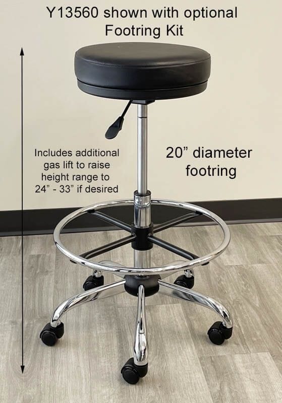 Antimicrobial Vinyl Doctor's Stool - 19" - 23" Seat Height