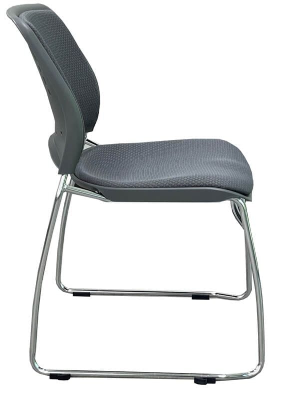 Gray 300 lb. Capacity Premium Padded Ganging Stacking Chair