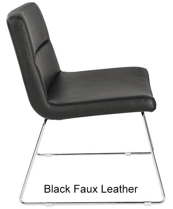 Modern Faux Leather Armless Guest Chair with Chrome Frame