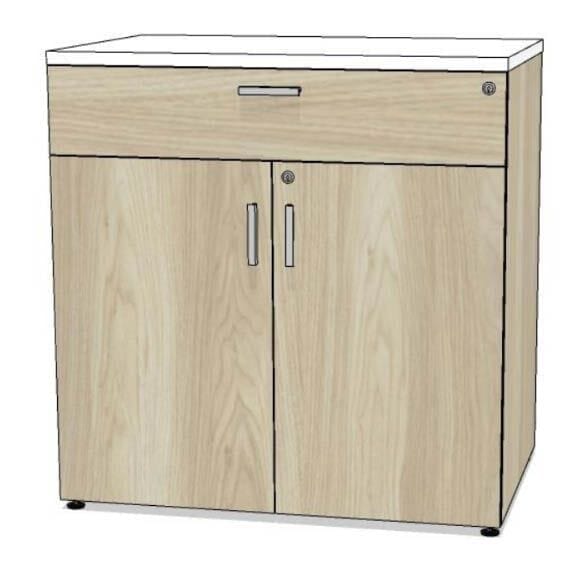 36"W Custom 2-Door Locking Storage Cabinet with Drawer