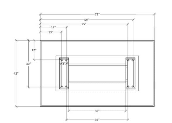 Custom Standing Height Rectangular Conference Table w/ Cable Channel ...