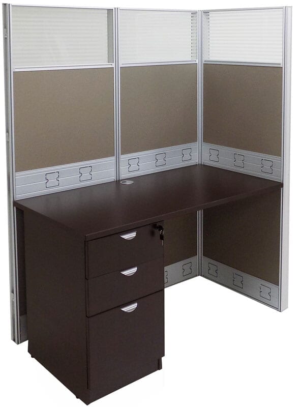 48"W Premium Office Cubicle Series - 48"W x 24"D x 48"H Starter Cubicle ...