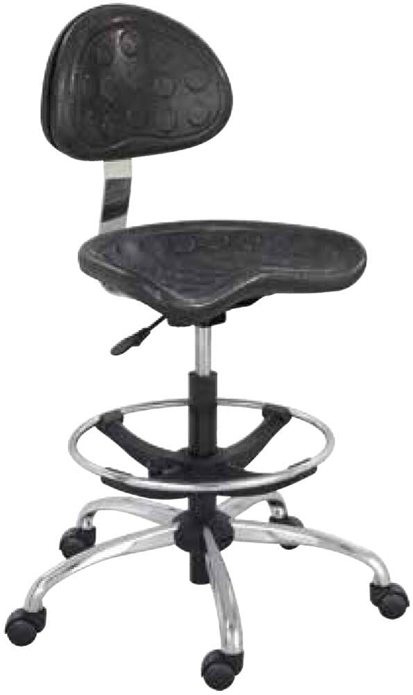 Black Sit-Star Stool w/Backrest & 23"-31" Seat Height