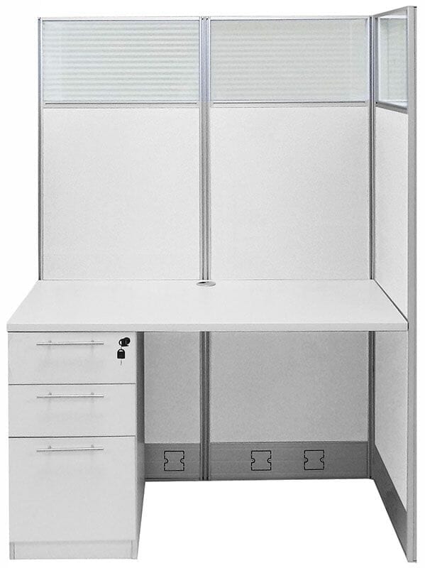 48"W White Laminate Washable Cubicles - 48"W x 24"D x 48"H Starter Cubicle