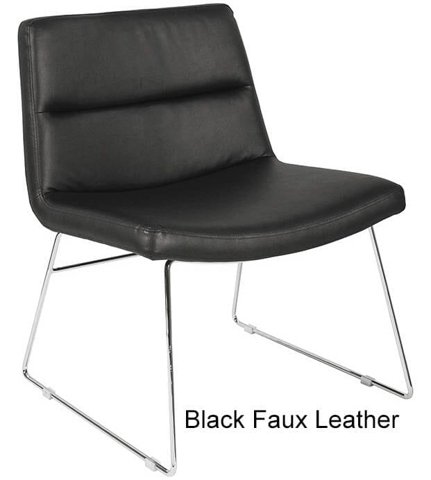 Modern Faux Leather Armless Guest Chair with Chrome Frame